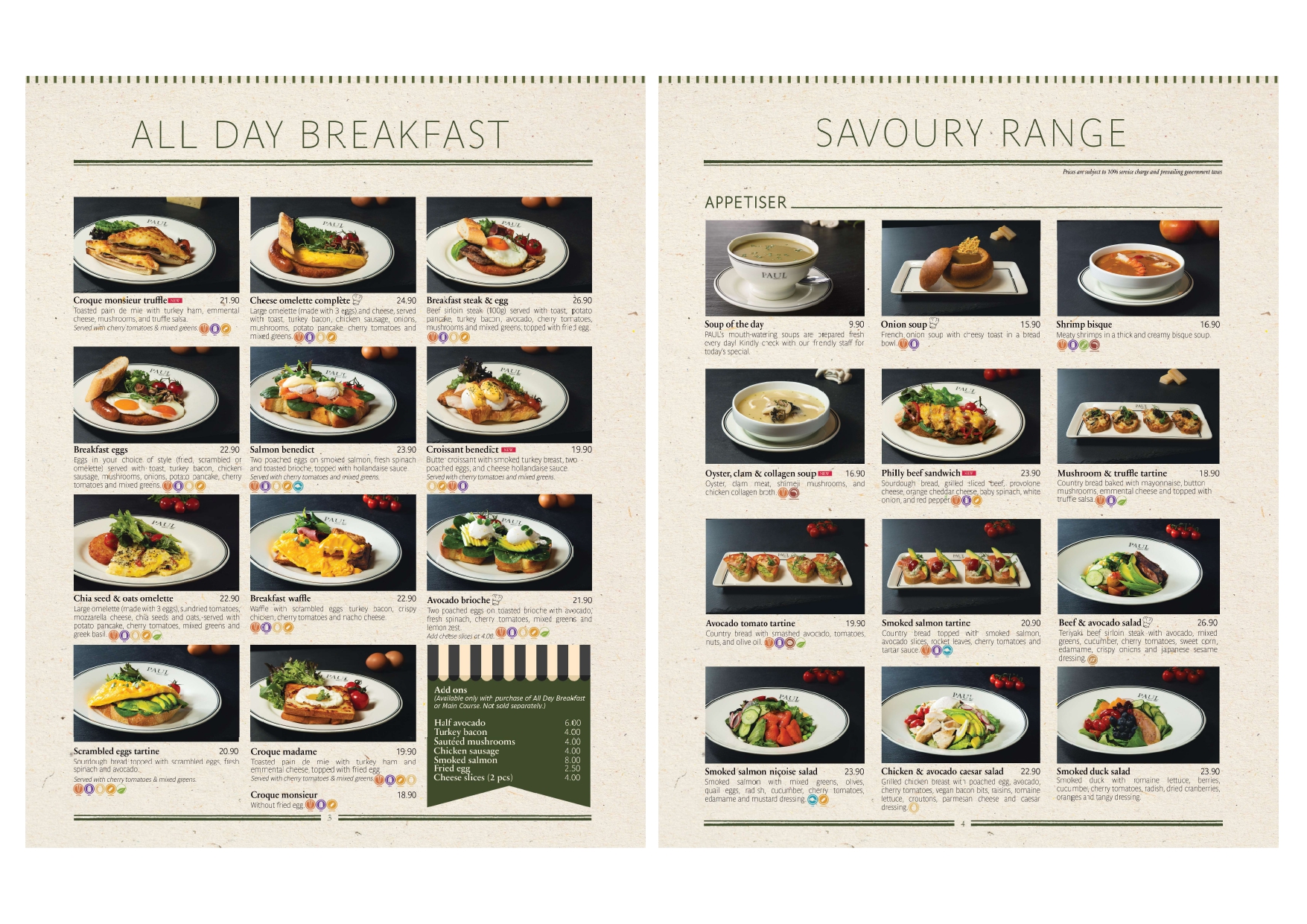 Restaurant Menu – PAUL