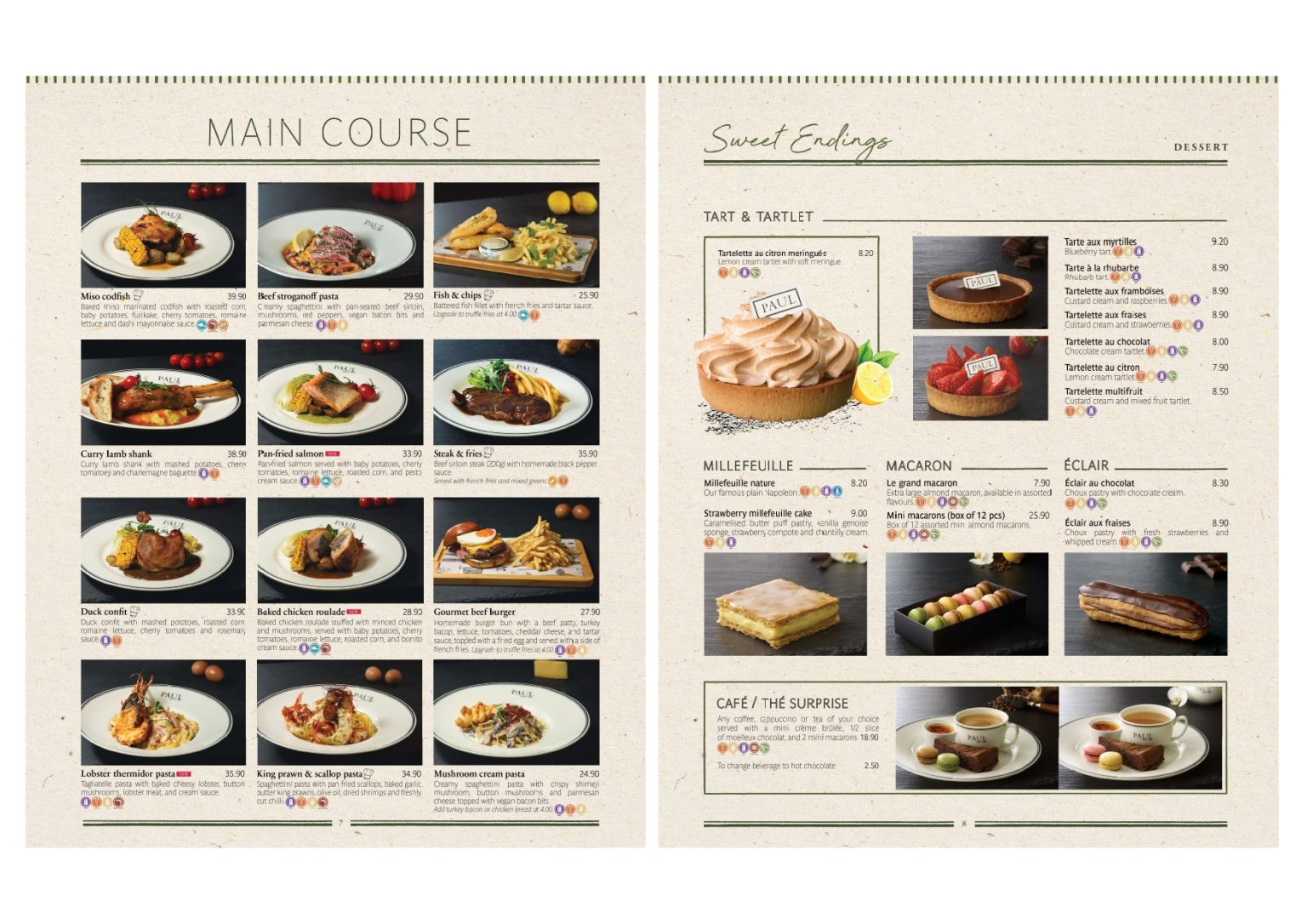 Restaurant Menu – PAUL
