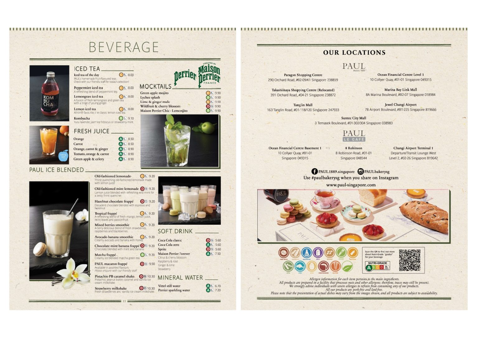 Restaurant Menu – PAUL